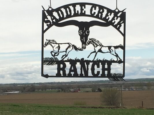 Saddle Creek Ranch sign - Big Creek Metal Works